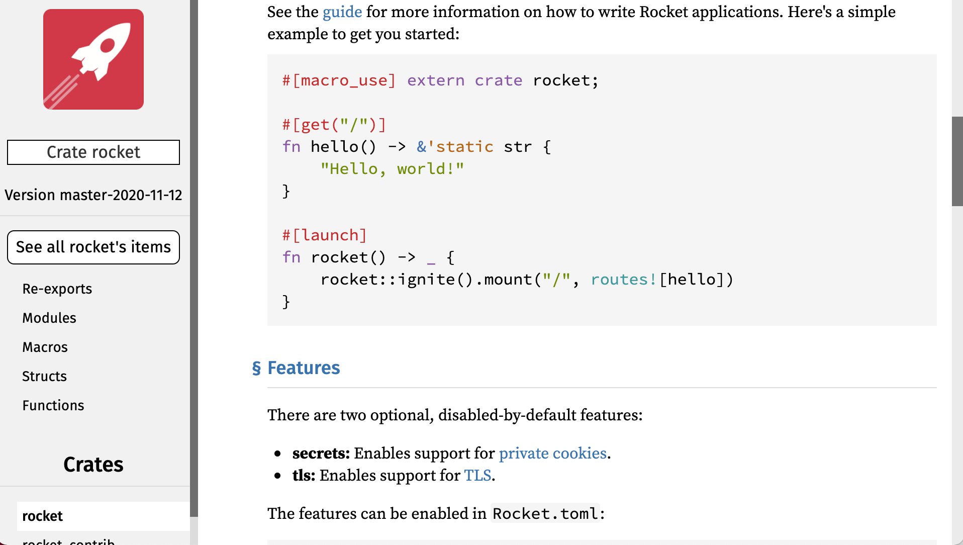Add sticky sidebar to rocket.rs guides · Issue #1485 · rwf2/Rocket · GitHub