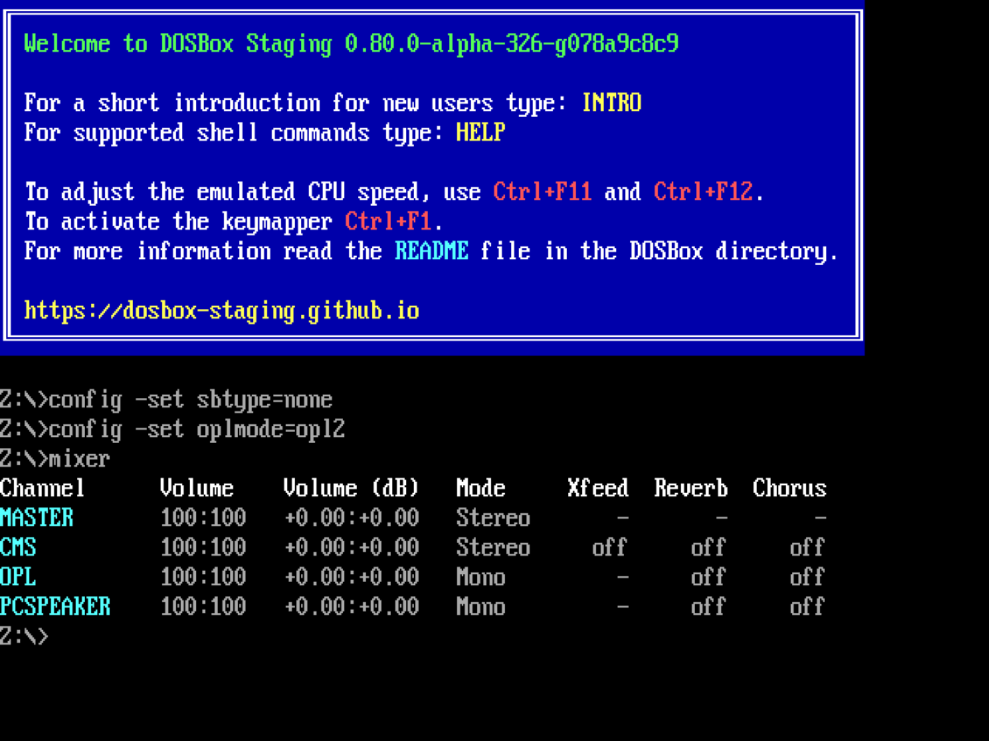 CMS always enabled when oplmode=opl2 · Issue #2111 · dosbox-staging/dosbox-staging · GitHub