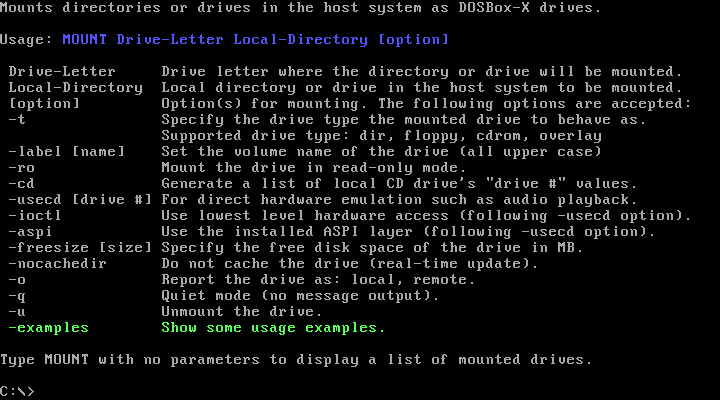 Adjust MOUNT.COM Help Message by MasterO2 · Pull Request #608 · dosbox ...