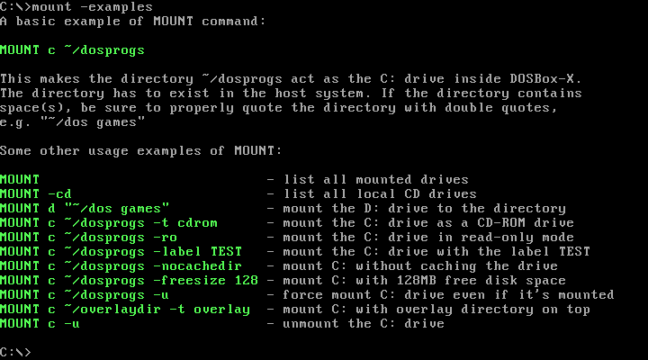 Adjust MOUNT.COM Help Message by MasterO2 · Pull Request #608 · dosbox-staging/dosbox-staging ...