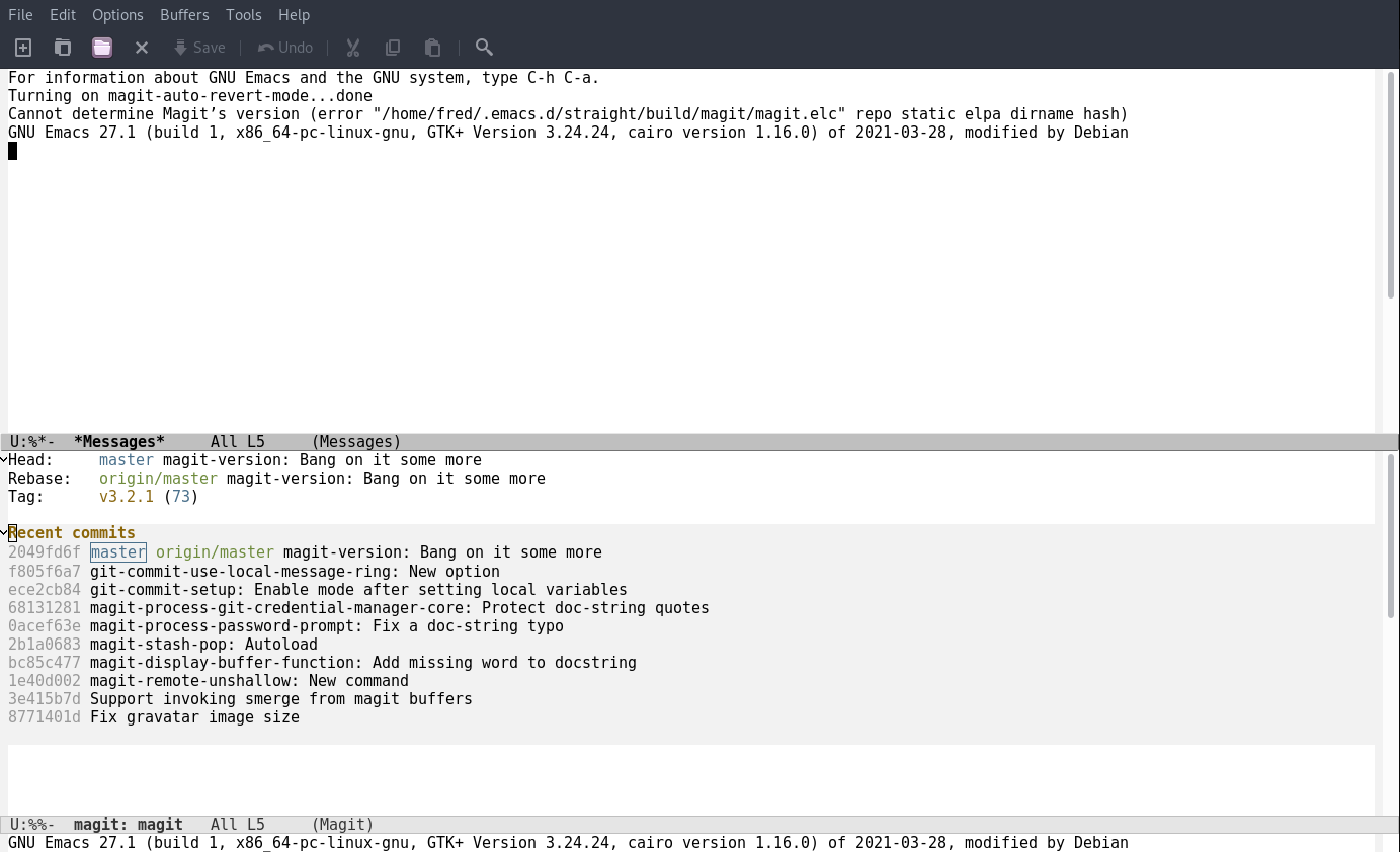 "Cannot determine Magit's version" message with straight.el · Issue #4511 · magit/magit · GitHub