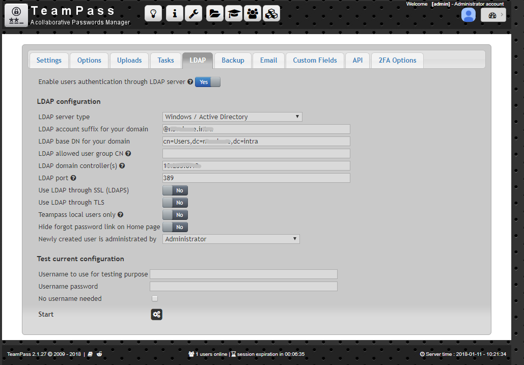 Issue: after Development version downloaded 8th january 2018 - No LDAP access · Issue #2086 ...