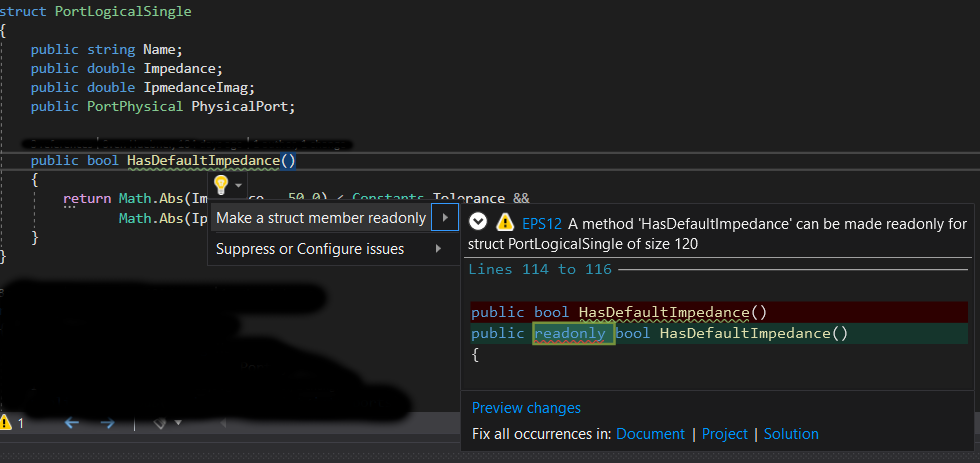 EPS12 produces false positive on methods of non-readonly structs · Issue #245 · SergeyTeplyakov ...