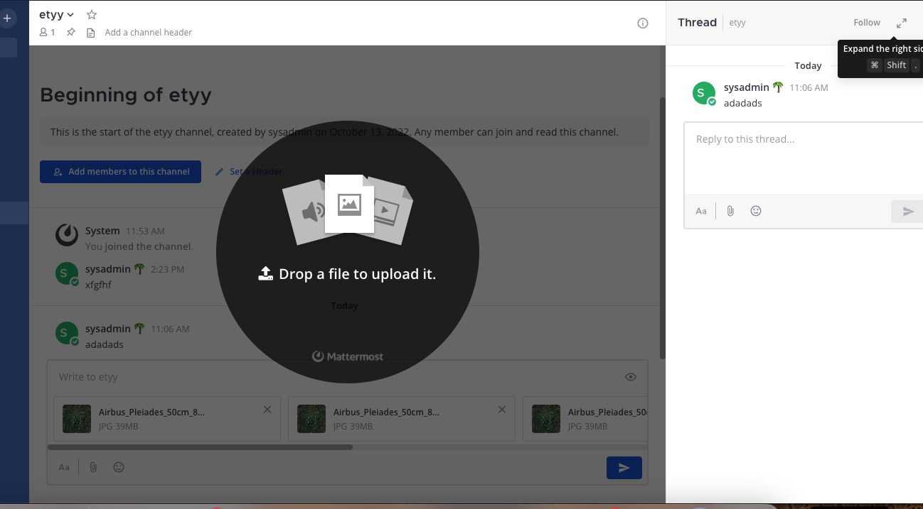 Webapp: Drop zone UI alignment is off-center · Issue #21395 · mattermost/mattermost · GitHub