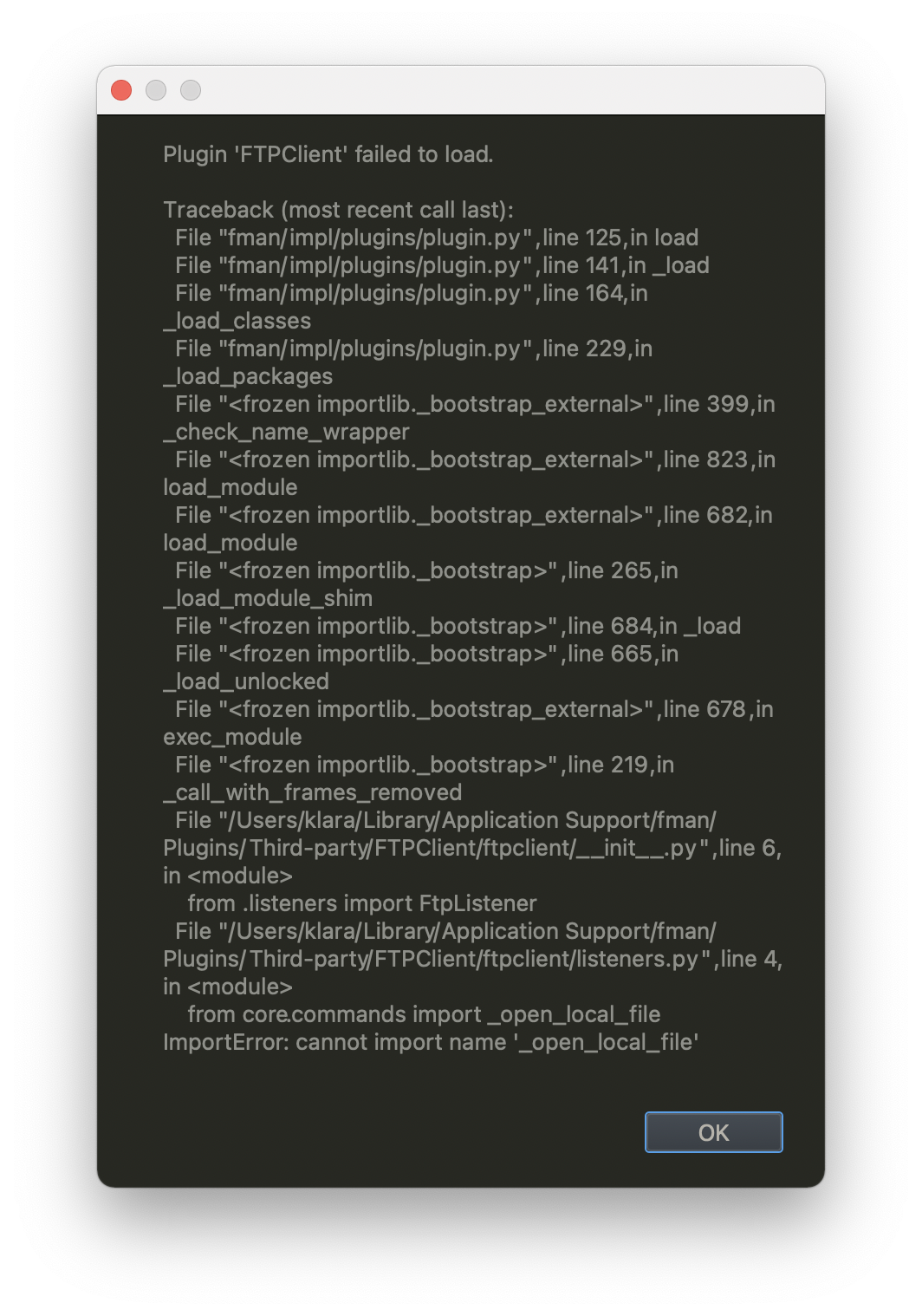 Not able to install plugins on M1 · Issue #795 · fman-users/fman · GitHub