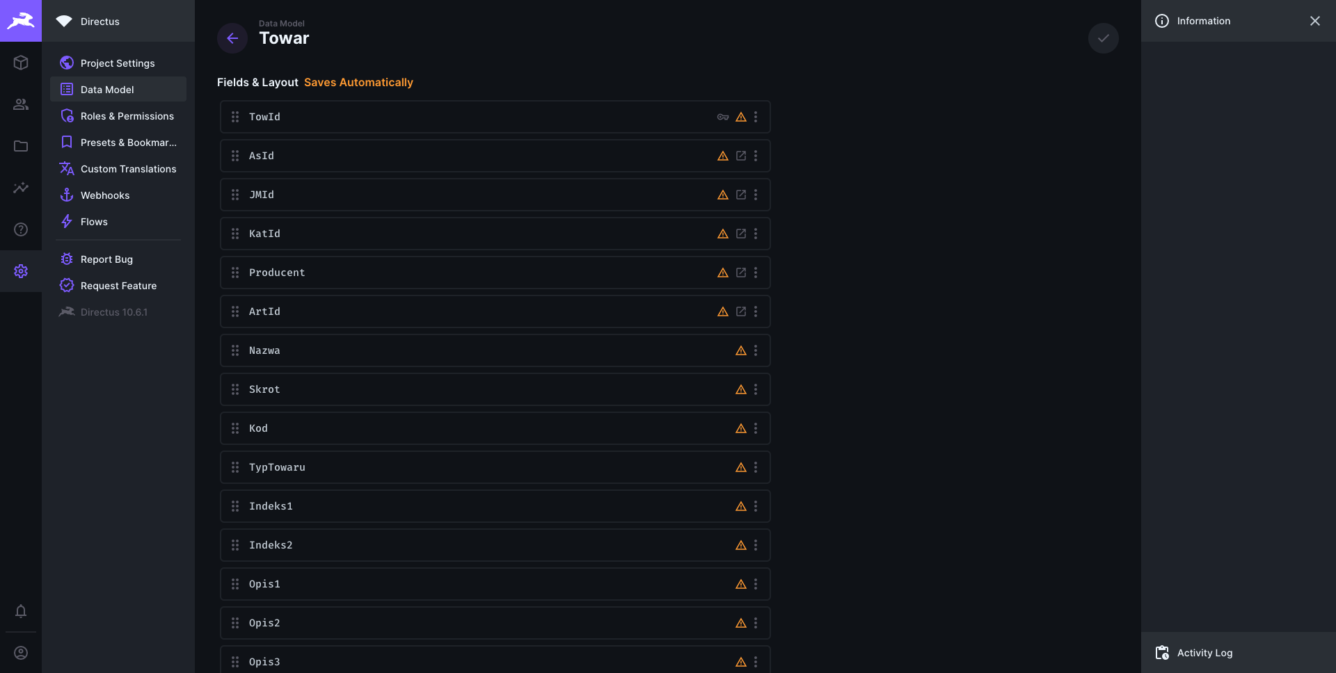 Data model is empty when trying to configure database only model · Issue #19564 · directus ...