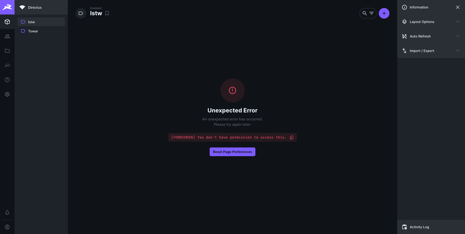 Data model is empty when trying to configure database only model · Issue #19564 · directus ...