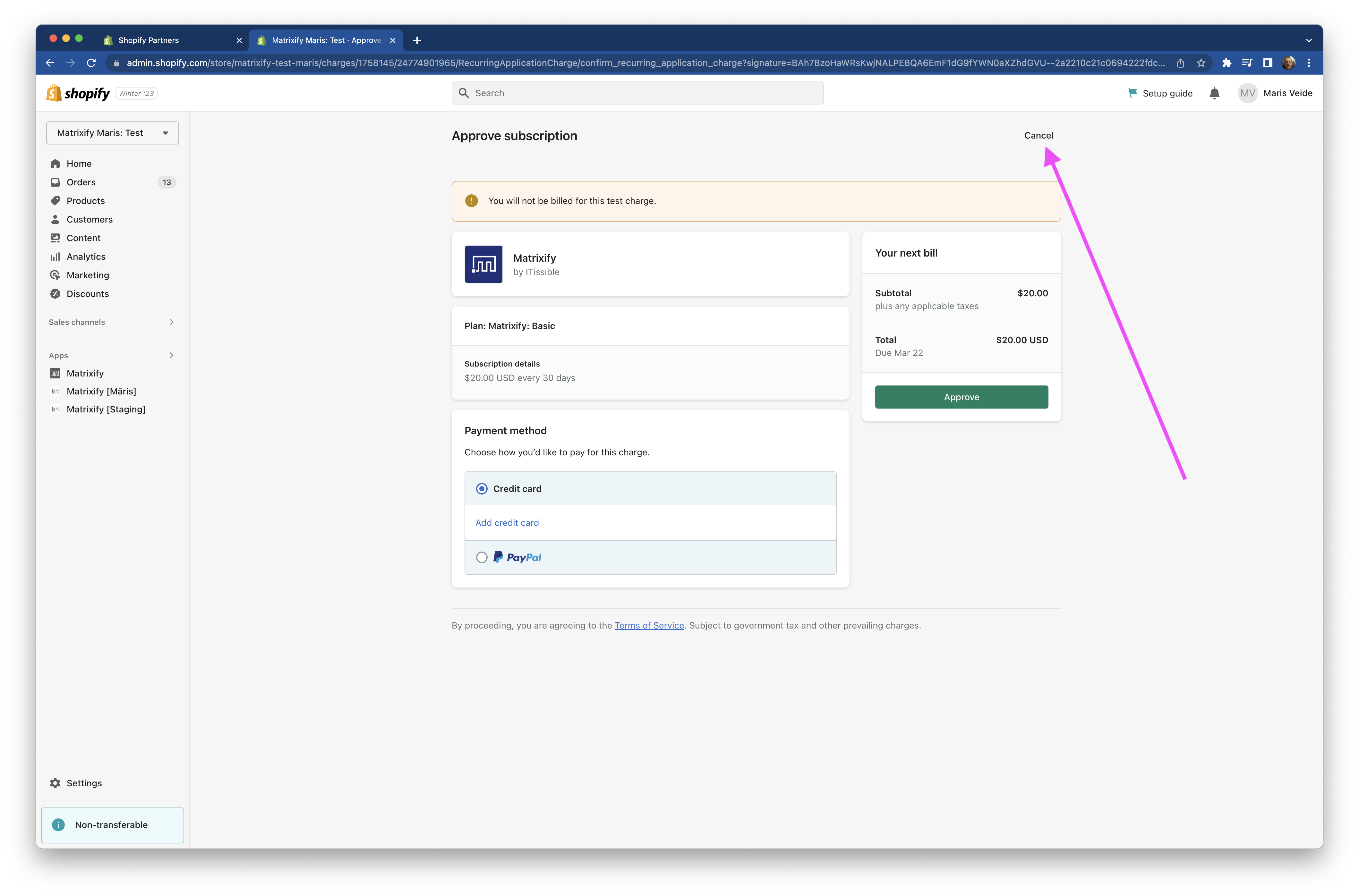 Merchant gets stuck in Admin Settings when redirected from cancelled ...