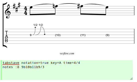 Bends with different lengths · Issue #1601 · 0xfe/vexflow · GitHub