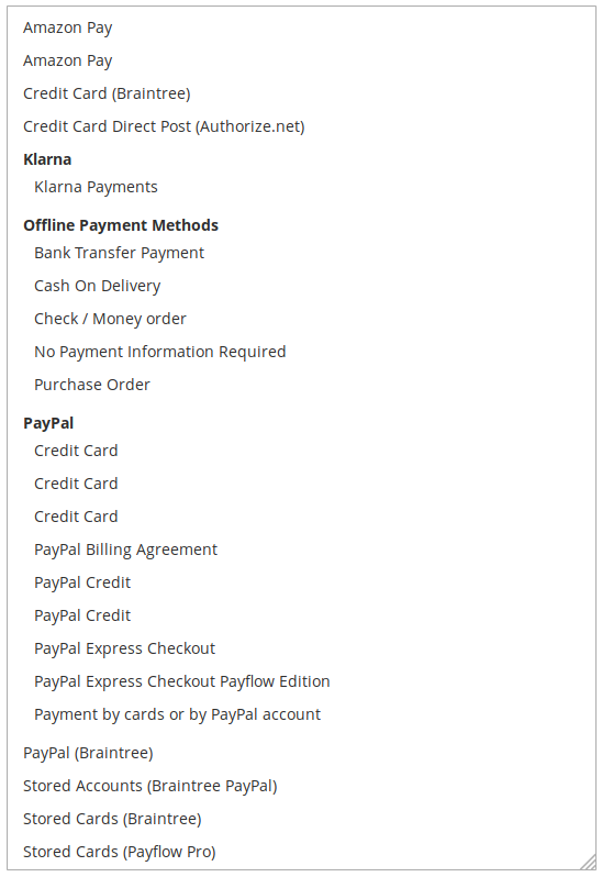 Payment methods source model is broken again · Issue #22043 · magento/magento2 · GitHub