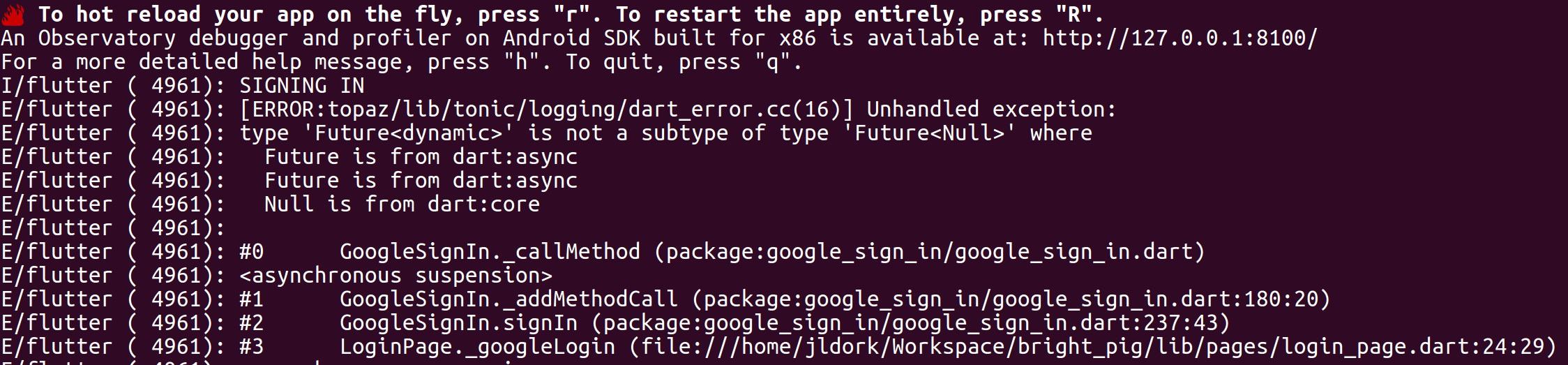 Firebase Plugins Type Future Is Not A Subtype Of Type Future · Issue 16463 · Flutter