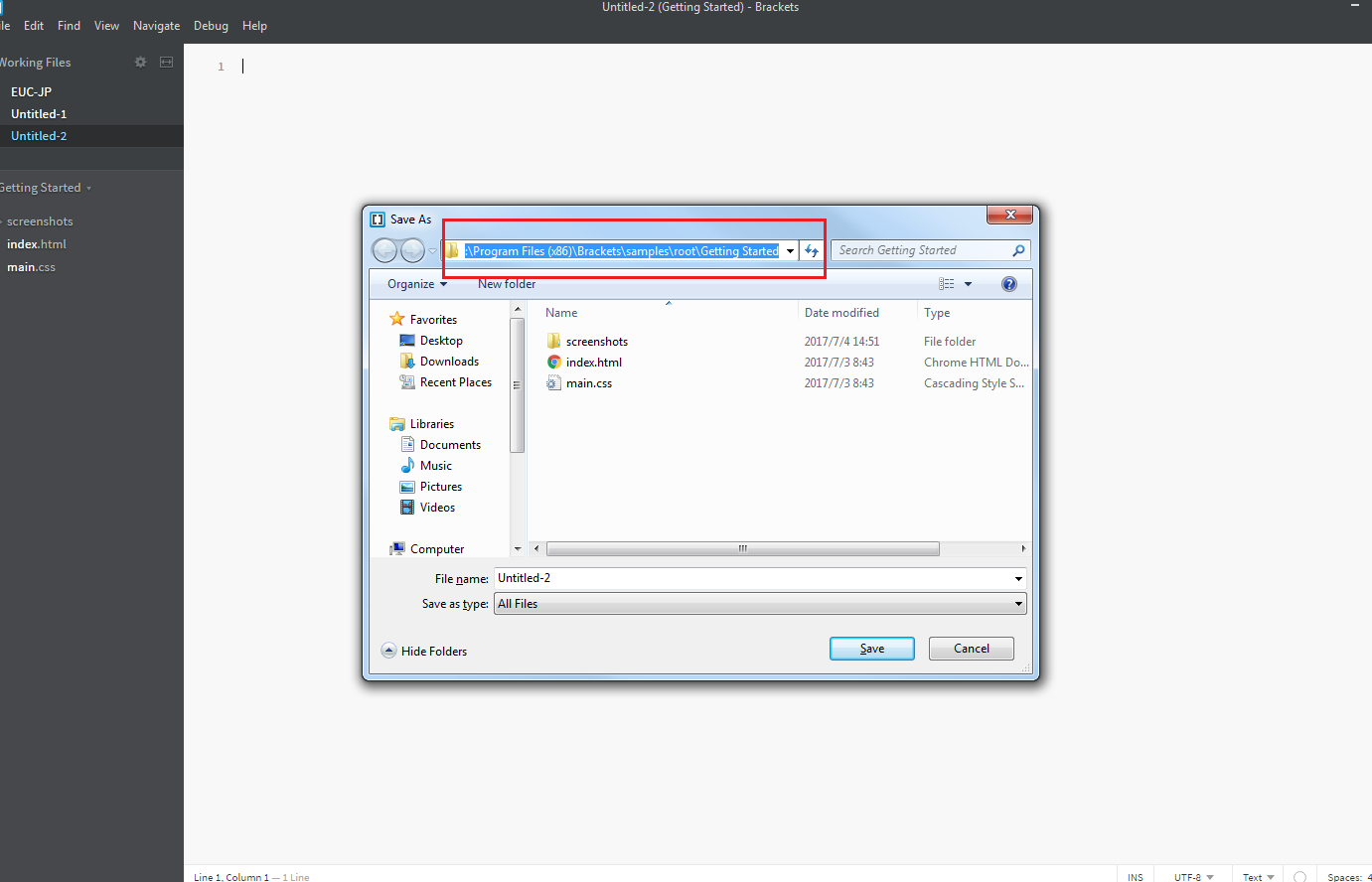 Dilato: Core: It would be better to remember the path of last saved ...