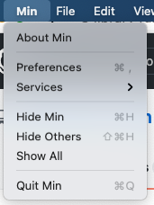Mac: wrong "Hide Others" keybinding · Issue #1723 · minbrowser/min · GitHub