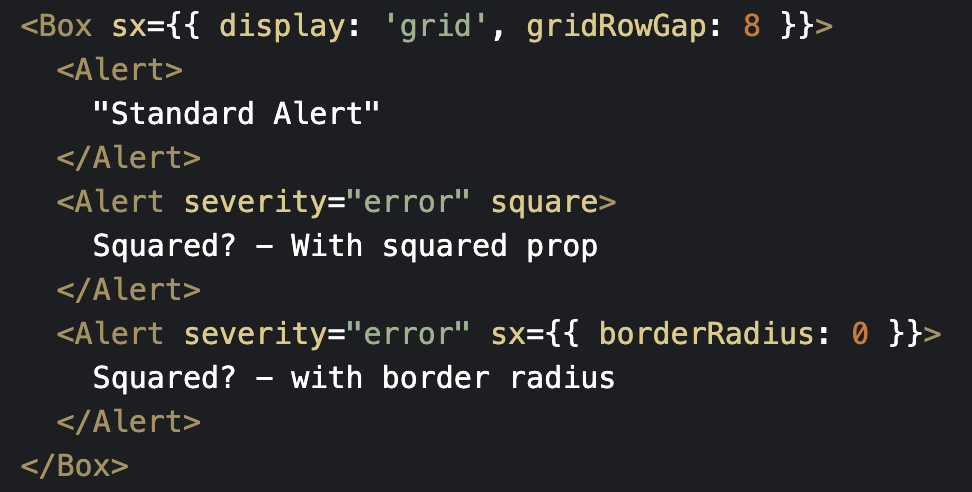 Square prop makes no effect on Alert components · Issue #28193 · mui ...