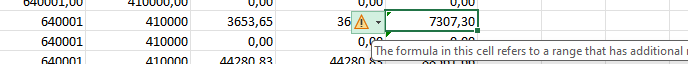 Ignore the warning 'This formula in this cell refers to a range that ... Ignore the warning 'This formula in this cell refers to a range that ...