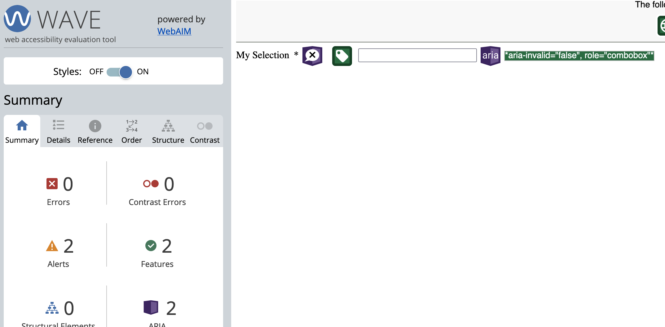No accessible name reported for combobox role with explicit label ...