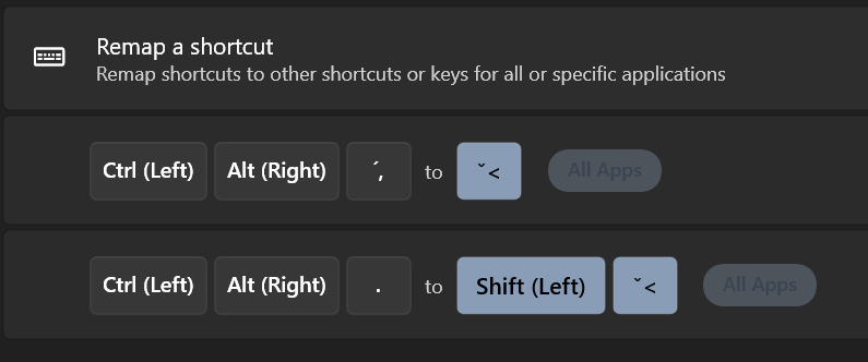 Need closing angle bracket character in Keyboard Manager · Issue #16399 ...