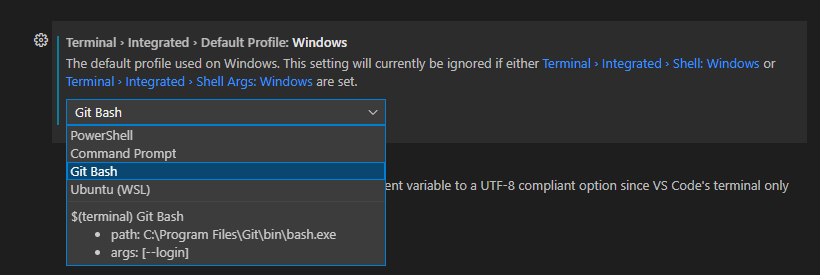Tasks Shell Using Default Terminal Arguments · Issue 126052 · Microsoftvscode · Github