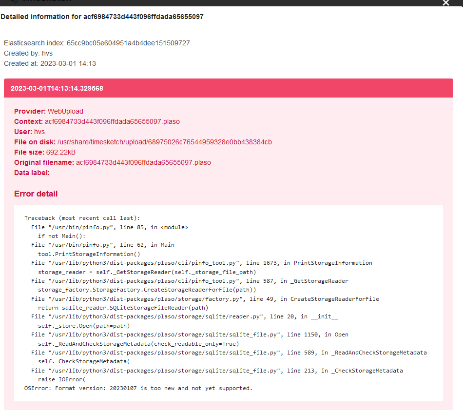 UI feedback: Error Details text color same as background color · Issue #2588 · google/timesketch ...