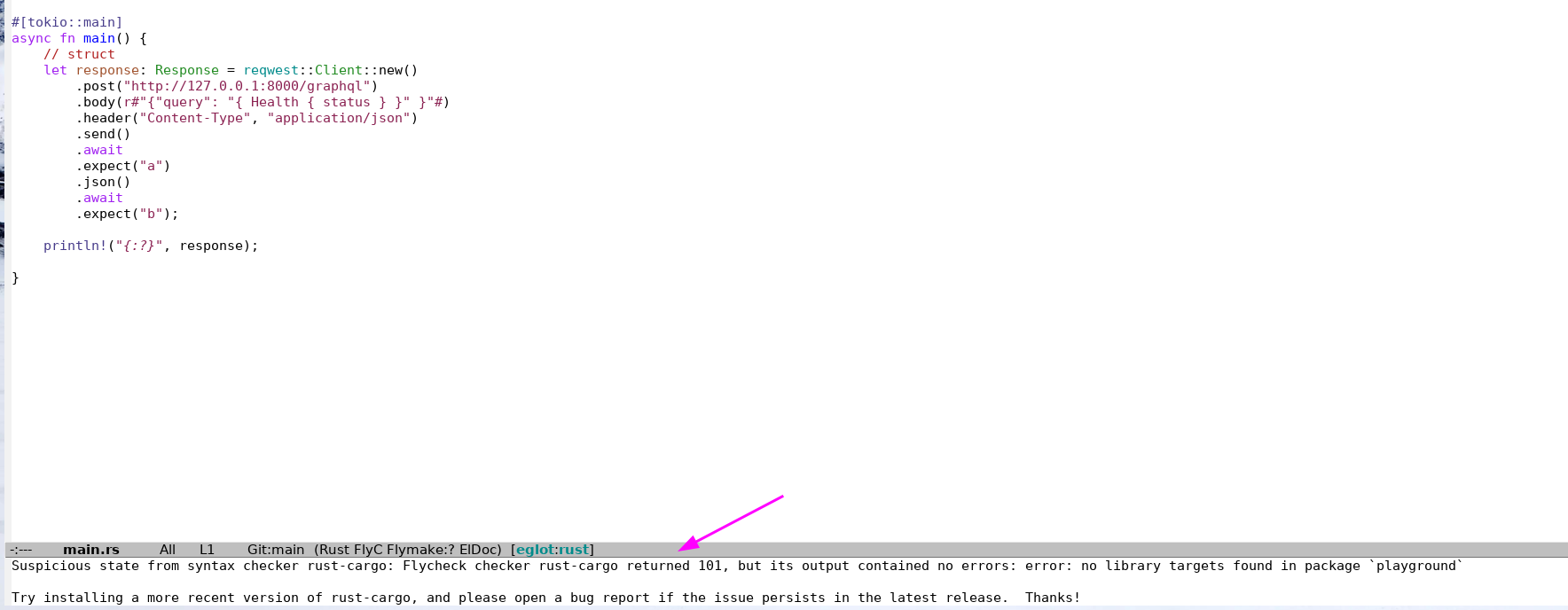 Suspicious state from syntax checker rust-cargo · Issue #1927 · flycheck/flycheck · GitHub