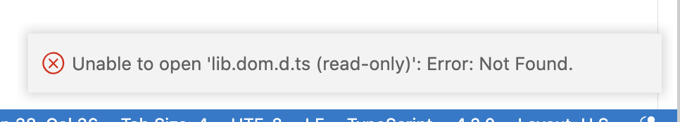 Can not find internal type definitions for typscript file on VSCode Web ...