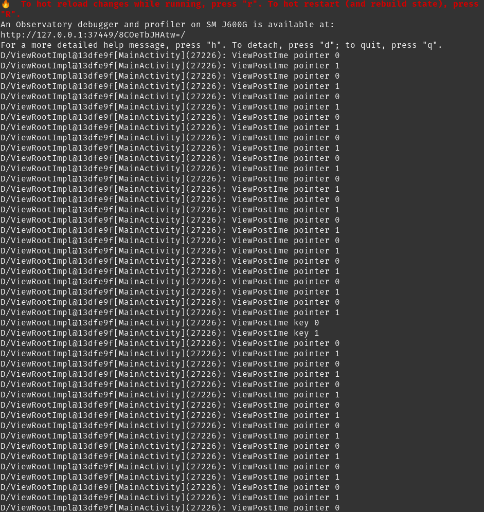 Filtering Flutter logging is missing in v1.12.13+hotfix.8 · Issue #50628 · flutter/flutter · GitHub