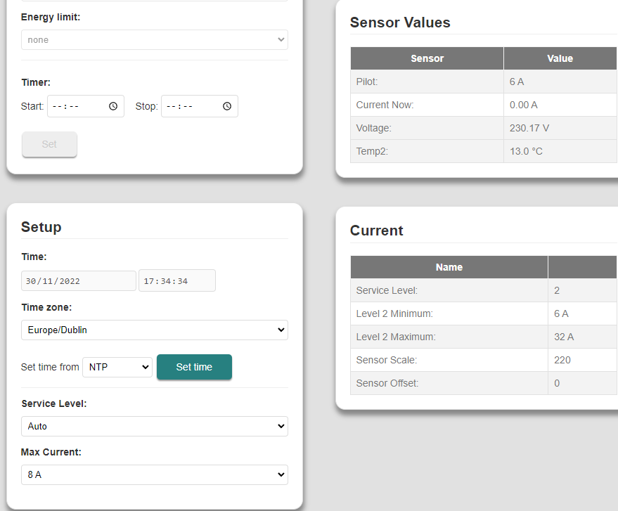 Max current and Service level values not updating in HA · Issue #108 · firstof9/openevse · GitHub