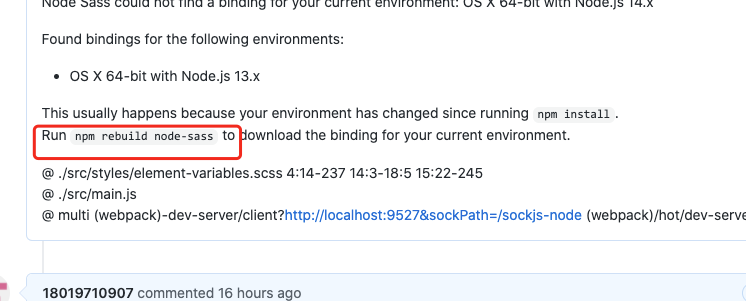 Node Sass could not find a binding for your current environment: OS X 64-bit with Node.js 14.x ...