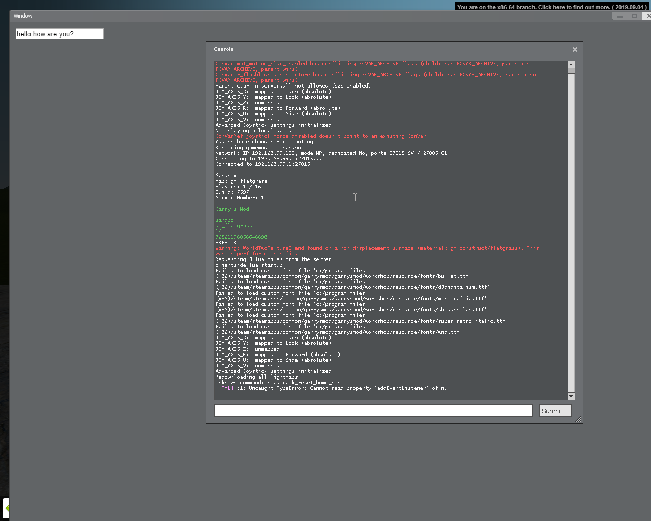 Keydown JS events do not work on x86-64 branches · Issue #3993 · Facepunch/garrysmod-issues · GitHub