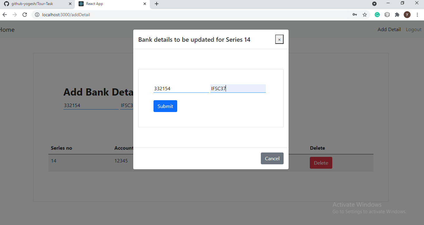 GitHub - github-yogesh/Tour-Task