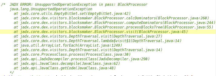 jadx-gui :JADX ERROR: UnsupportedOperationException in pass: BlockProcessor · Issue #542 ...