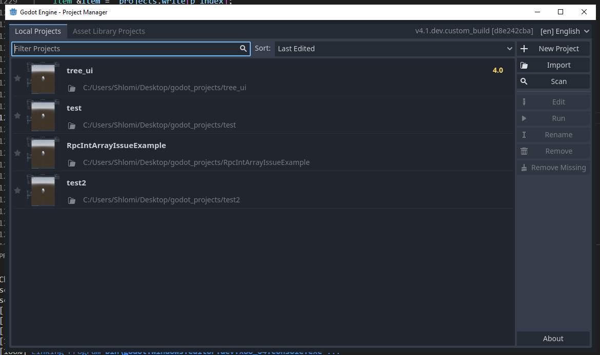 Show the last state of the editor (as screenshot) in the Project Manager instead of the default ...