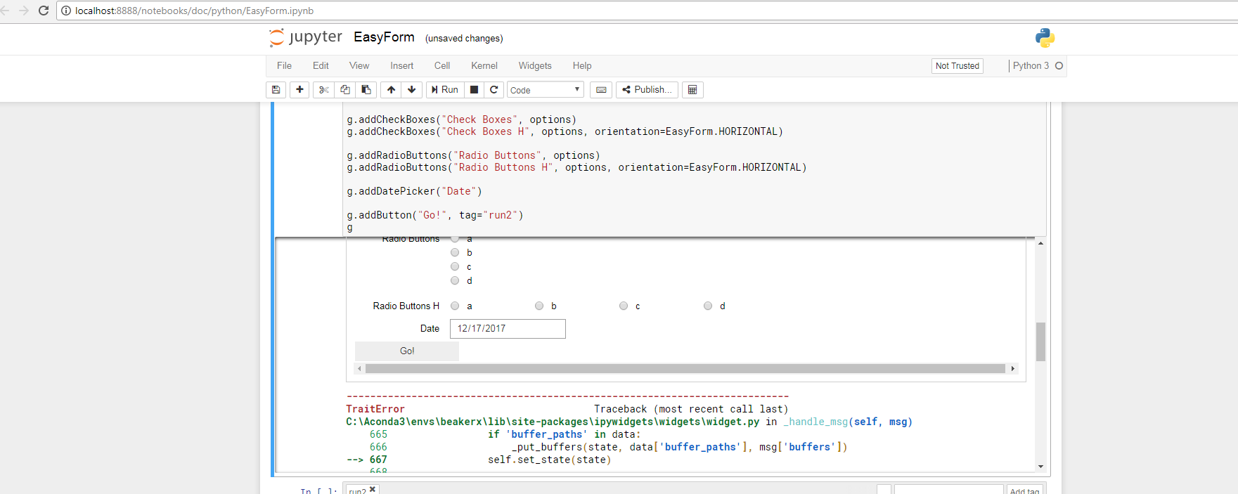 Error for python easyform Date widget · Issue #6544 · twosigma/beakerx · GitHub
