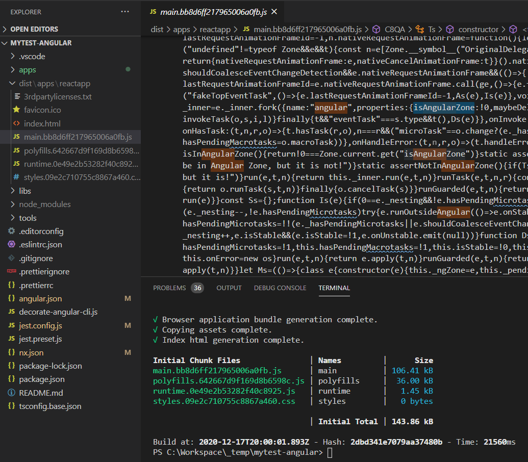 Creating React app behaves differently in empty workspace vs Angular workspace · Issue #4334 ...
