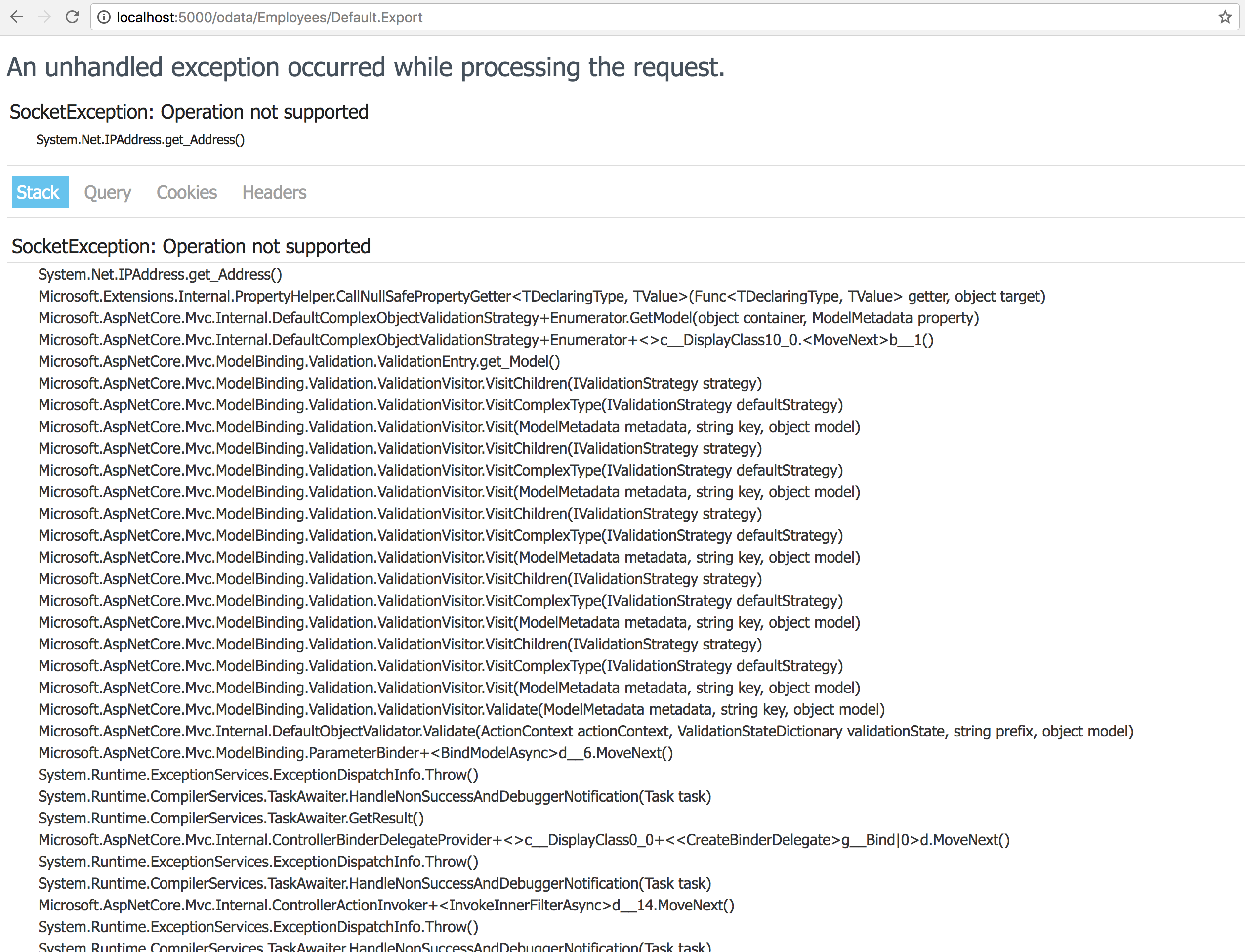 Featurenetcore Exception When Attempting To Consume Odataqueryoptions Function Parameter 