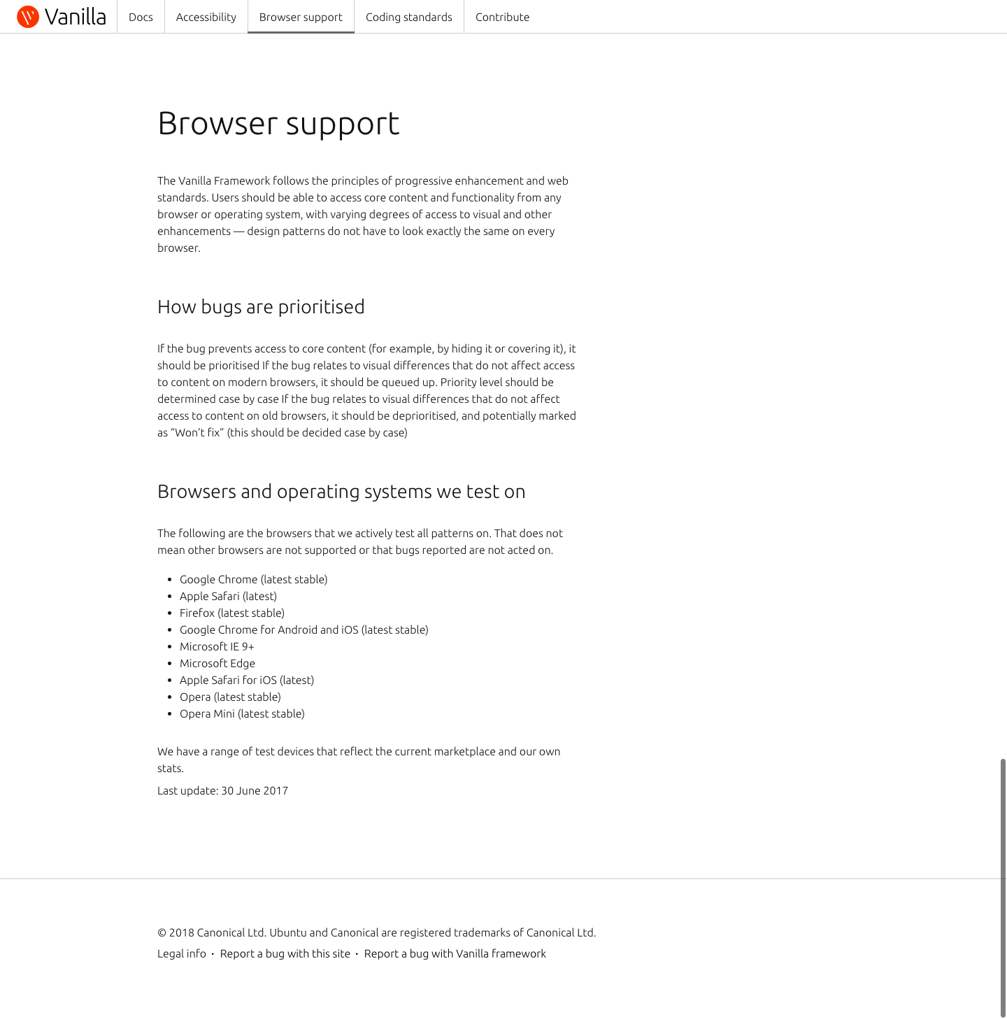 Design new layout on /browser-support · Issue #282 · canonical/design-vanilla-framework · GitHub
