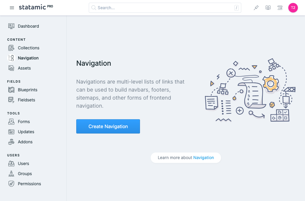 The "Create Navigation" button does not appear even with the right permissions · Issue #3985 ...