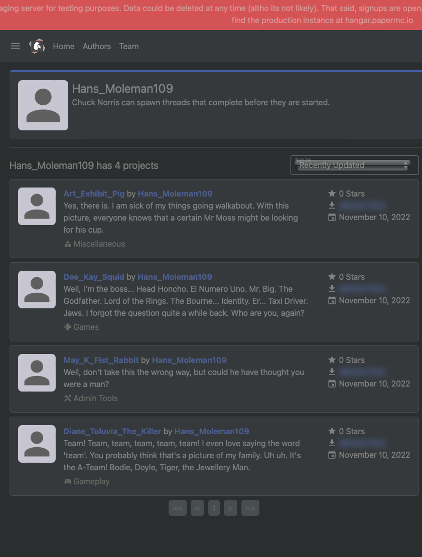 Sort lists caseless · Issue #1053 · HangarMC/Hangar · GitHub