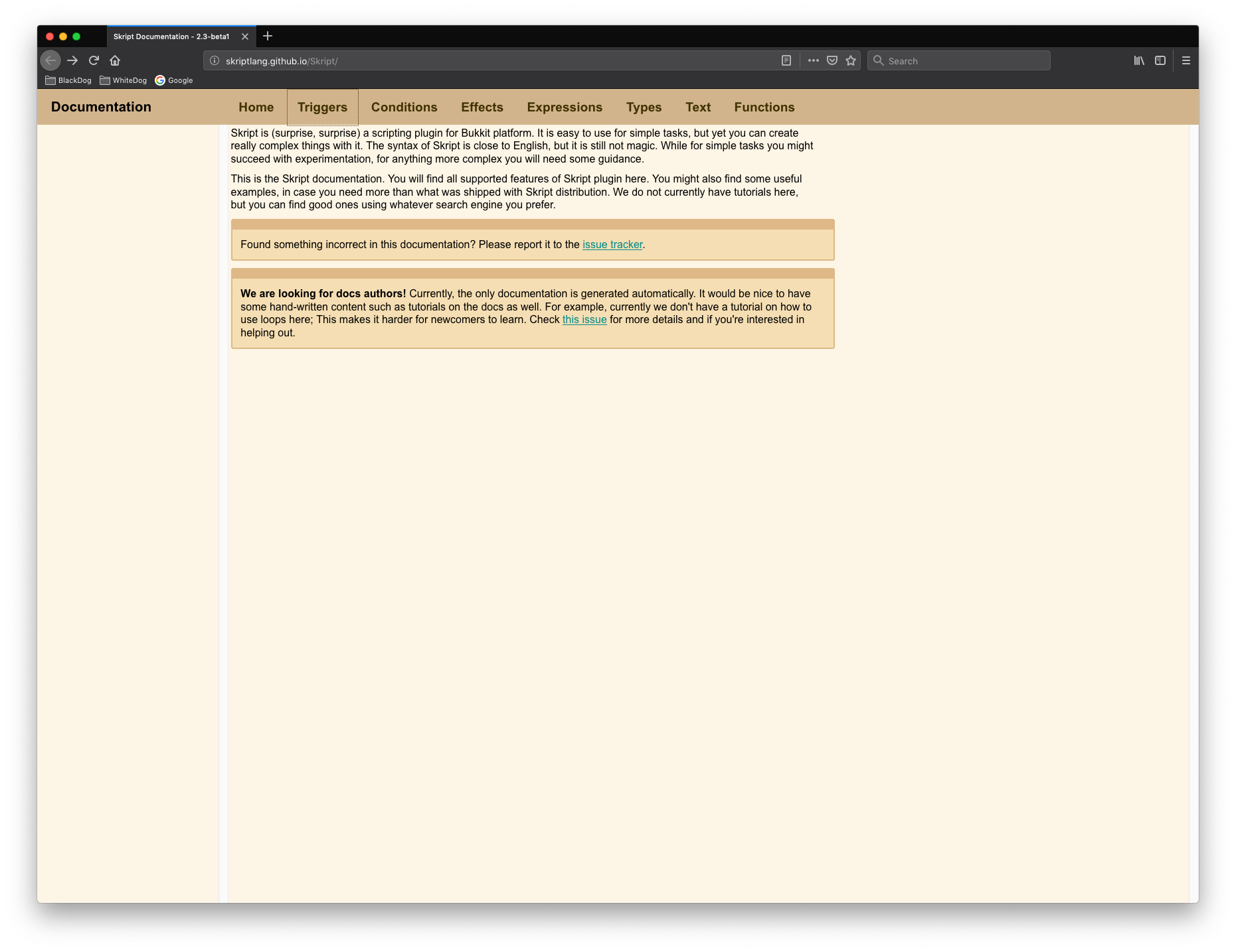Documentation pages in different browsers · Issue #1721 · SkriptLang/Skript · GitHub