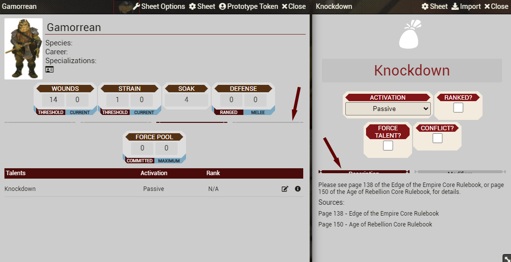 Tabs in Character Sheets Not Visible · Issue #1043 · StarWarsFoundryVTT ...