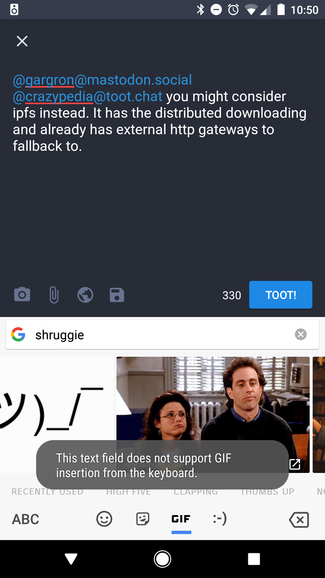 Please support Google Gboard gif input · Issue #402 · tuskyapp/Tusky · GitHub