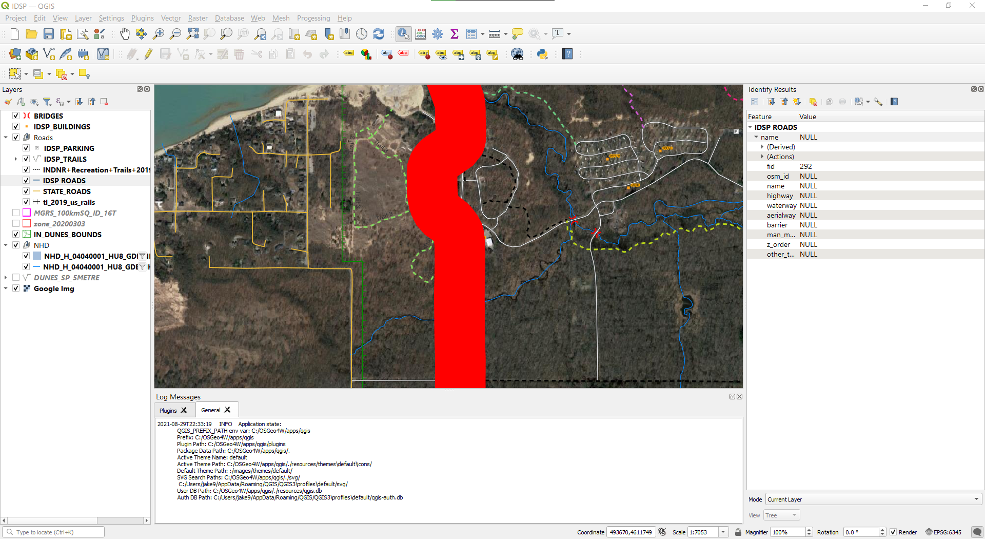Identify feature highlight color is too wide when line width is set to ...