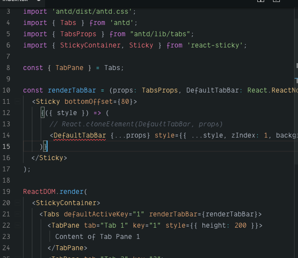 在typescript中，使用Tabs组件的renderTabBar时出错 · Issue #17544 · ant-design/ant ...