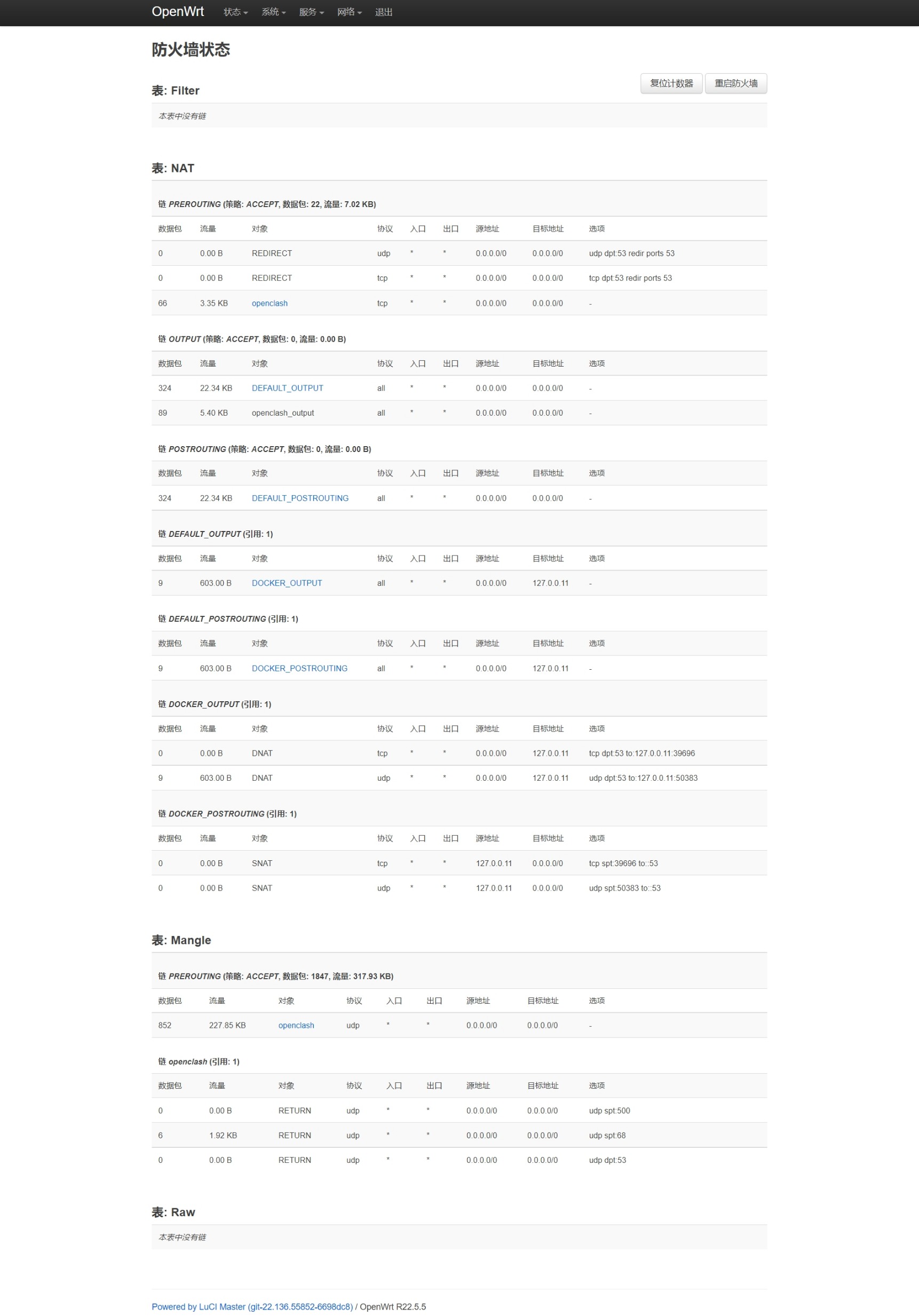 openwrt on Docker，openclash启动后，openwrt的luci/ssh无法连接 · Issue #2390 · vernesong/OpenClash · GitHub
