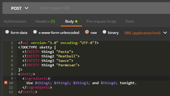 Feature Request: Add DTD ENTITY support · Issue #3587 · postmanlabs/postman-app-support · GitHub