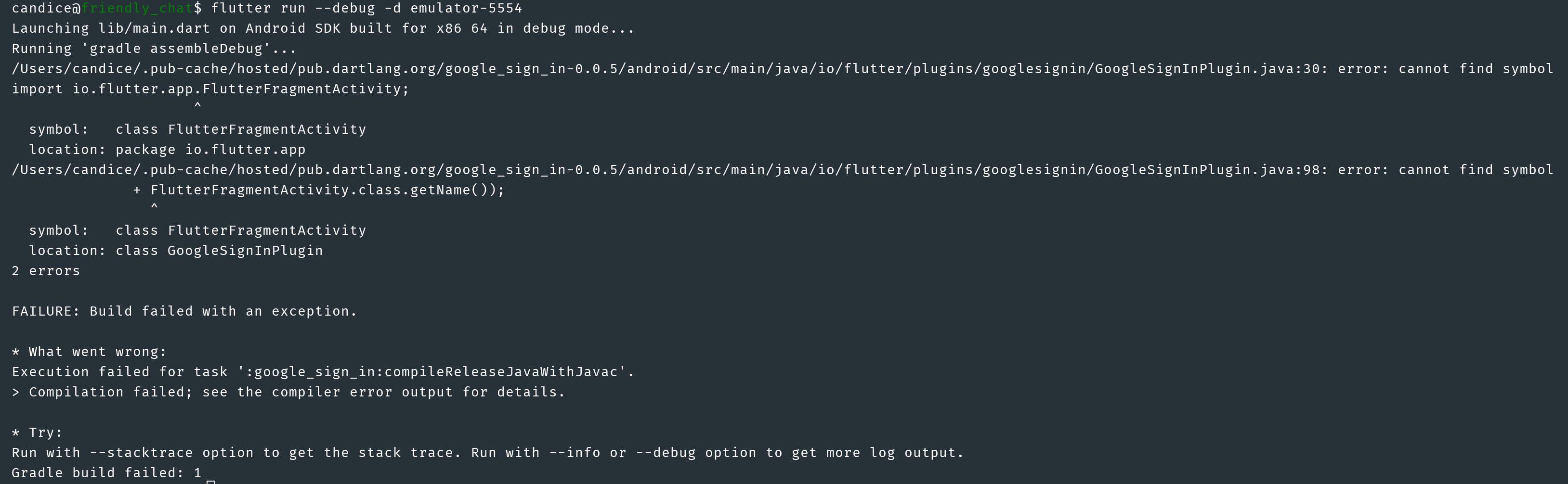 GoogleSignIn in Firebase for Flutter Codelab broken · Issue #10688 · flutter/flutter · GitHub