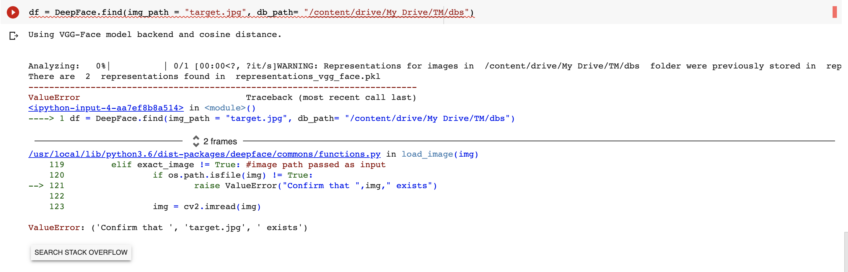 Getting Error Loading Image to DeepFace · Issue #92 · serengil/deepface · GitHub