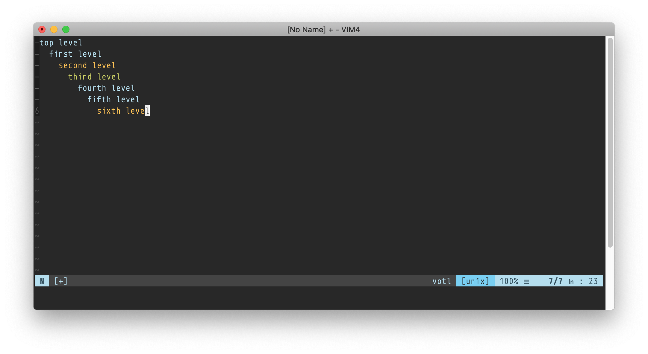 highlighting color changes only every other level · Issue #166 · vimoutliner/vimoutliner · GitHub