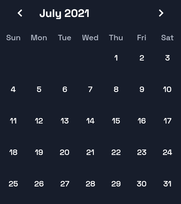 Calendar UI error when changing month and selecting first day of month ...