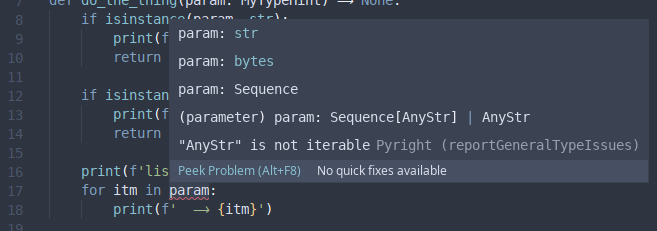 Bogus '"AnyStr" is not iterable' error · Issue #796 · microsoft/pyright · GitHub